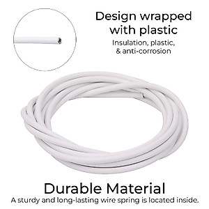 Trimming Shop 10 Metres Curtain Wire with 10 Pair of Hook & Eyes Set, Multi-Purpose Voile Curtain Wire Cable, Cord Cable Hook and Eyes