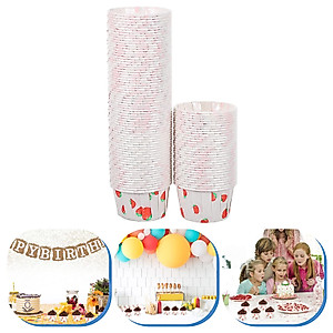 ABOOFAN 100pcs Cupcake Liners Strawberry Standard Paper Baking Cups Cupcake Liners Muffin Baking Cupcake Mold to Use for Pans