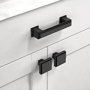 Asidrama 10 Pack 3 Inch(76mm) Matte Black Kitchen Cabinet Handles Cabinet Pulls Kitchen Cabinet Hardware for Cupboard Drawer Pulls