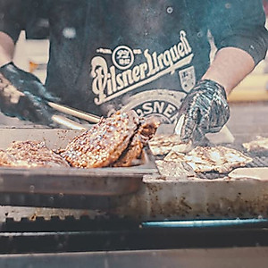 HLCM 15" Long Handle Grill Tongs - Non-Stick Stainless Steel Tongs, Barbecue tongs with Locking, BPA free, Great for grilling, flipping food, cooking, frying and BBQ (2PCS)