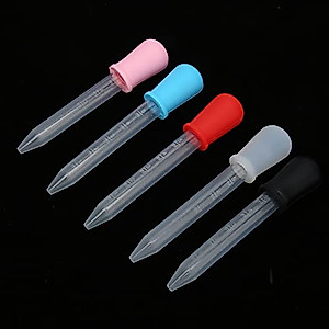 Liquid Transfer Dropper, Food Grade Silicone 5ml Calibrated Washable DIY Liquid Dropper for Crafts Projects