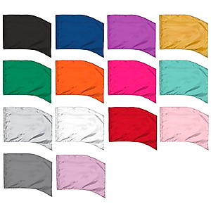Black Color Guard Flag, Curved Rectangle Solid Color Flag for Practice, Made of Easy to Clean Polyester Habutai