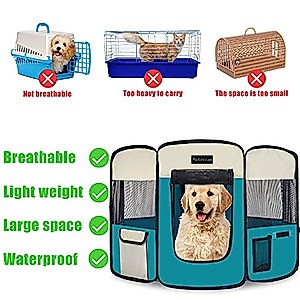 Autokcan Portable Pet Playpen, Dog Playpen Waterproof Foldable Indoor/Outdoor Travel Use Dog Kennel Pet Tent Pet Exercise Pen 4 Sizes for Dog/Cat/Puppy/Rabbit/Hamster