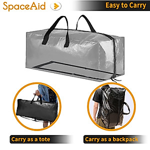SpaceAid Heavy Duty Moving Bags, Extra Large Storage Totes W/ Backpack Straps Strong Handles & Zippers, Alternative to Moving Boxes, Packing & Moving Supplies, Black (8 Pack)