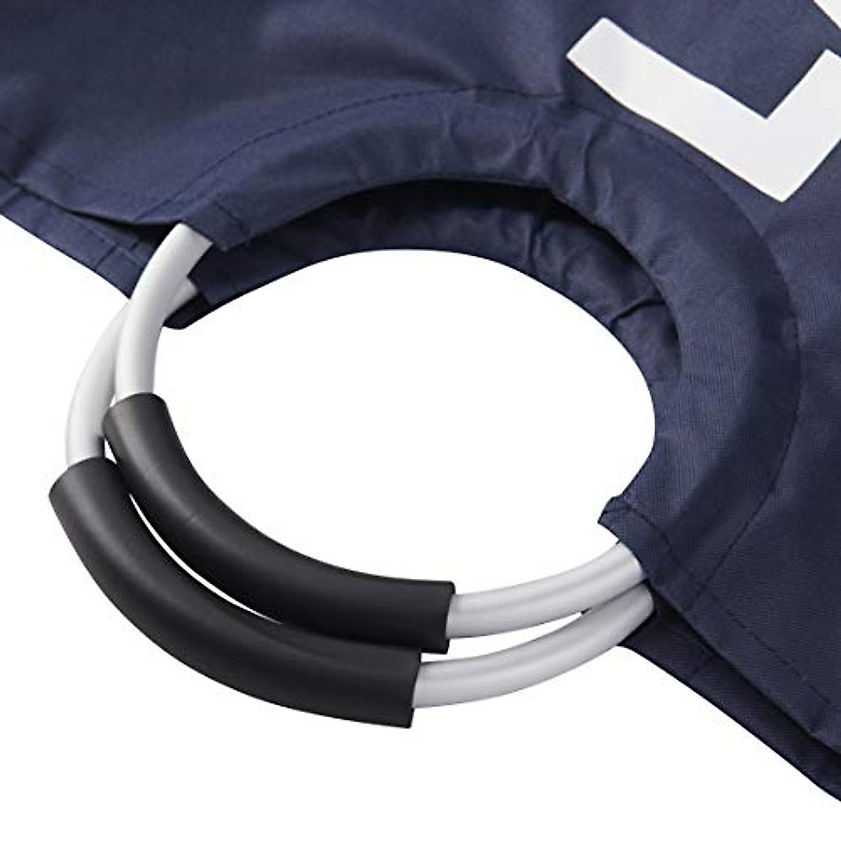 82L Large Thicken Laundry Basket Collapsible Fabric Laundry Hamper Foldable Heavy Duty Clothes Bag Portable Washing Bin Waterproof Cloth Hampers Storage with Durable Aluminum Handles (Dark Blue)