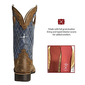 Twisted X Mens 14" Ruff Stock, Bomber & Blue, 9 D