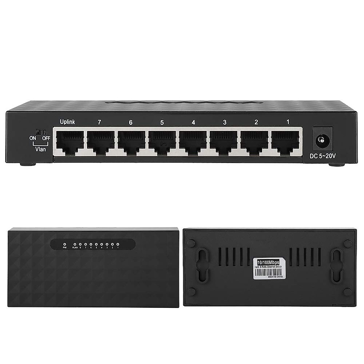 100-240V 8-Port SPOE VLAN Injector with 250M Distance Managed Switch Long Range Switch(U.S. regulations, Transl)