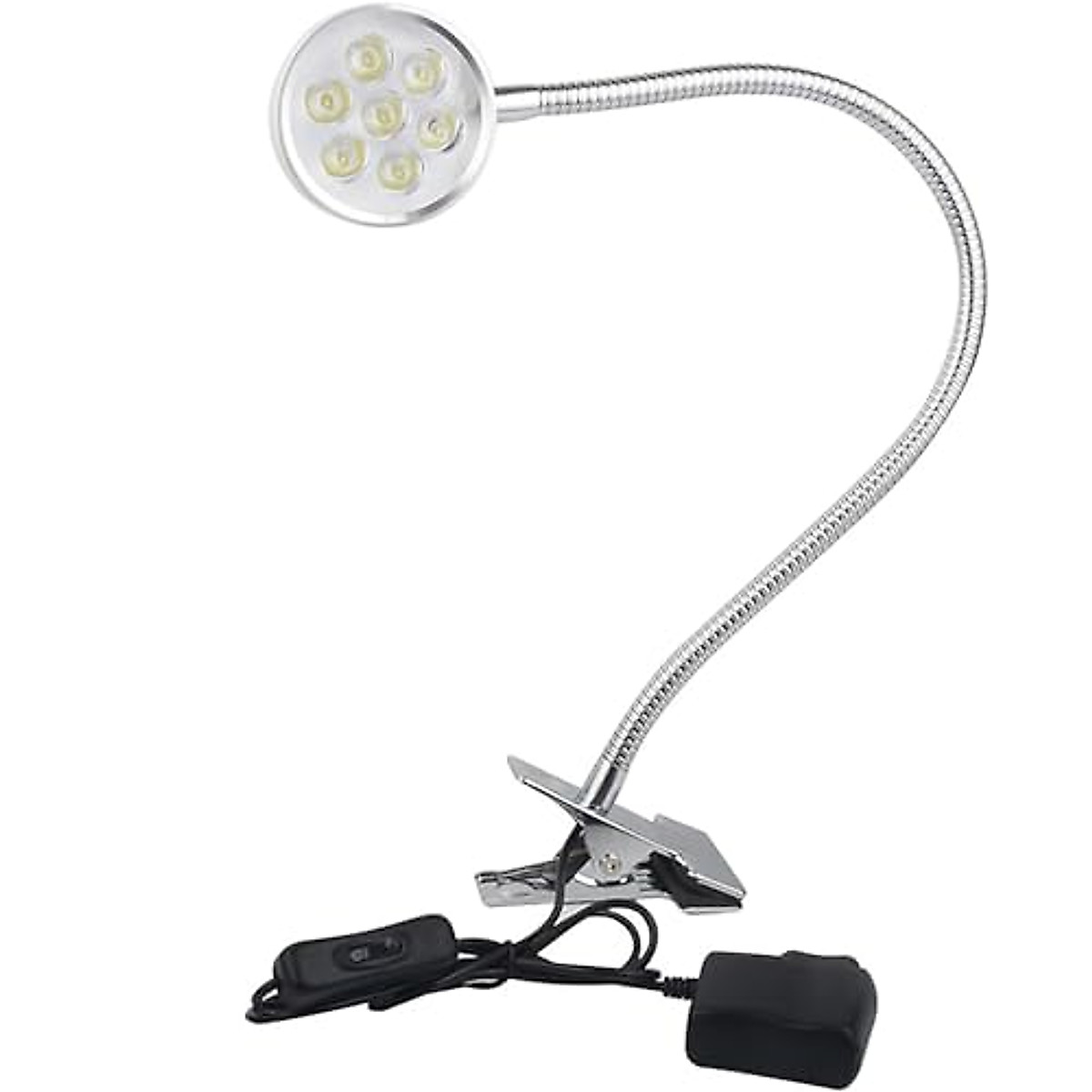 SHHUAOIL Work Lamp 24V/220V Led Work Lights Clamp Base Fast Heat Dissipation Adjust The Lighting Angle Arbitrarily High Brightness Lamp Beads for CNC Machine Tool Lighting(7w,220v)