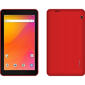 Ematic 7" Android 8 1 Tablet, Go Edition, Google Play, Touchscreen, Durable, On-The-Go, Red