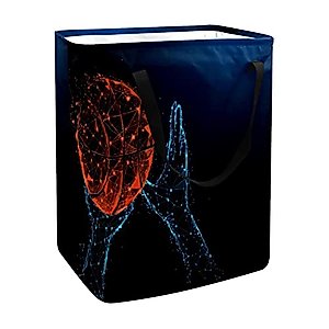 Basketball Shooting Print Collapsible Laundry Hamper, 60L Waterproof Laundry Baskets Washing Bin Clothes Toys Storage for Dorm Bathroom Bedroom