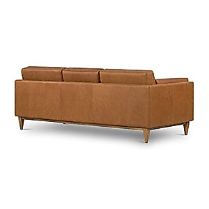 POLY & BARK Mara 91" Sofa in Full-Grain Pure-Aniline Italian Tanned Leather in Saddle Tan