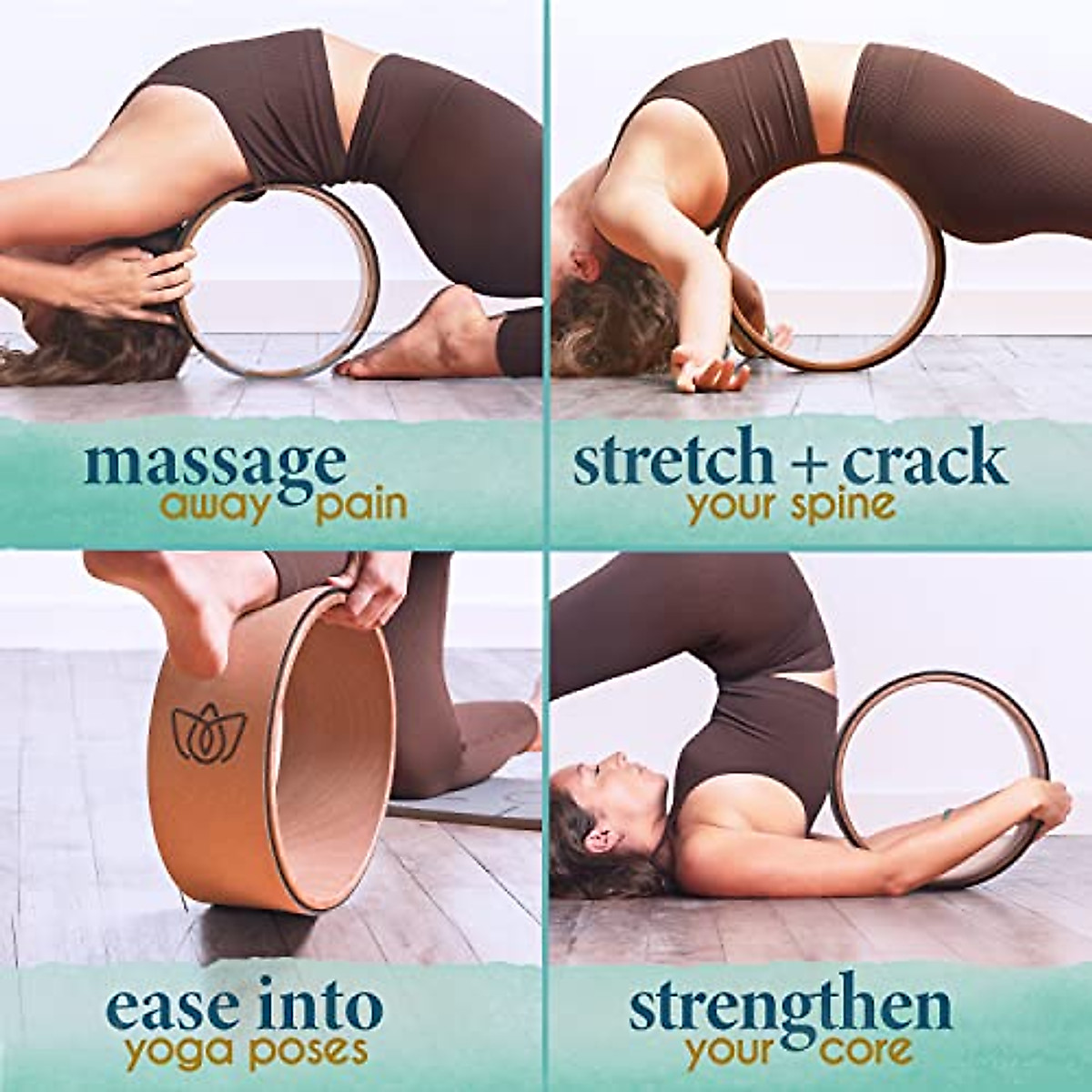 Florensi Back Roller - Back Stretcher, Back Cracker, Yoga Wheel, Deep Tissue Massager - for Back Pain Relief, Back Cracking, Yoga Stretching, Trigger Point Therapy - Foam Padded Rollers