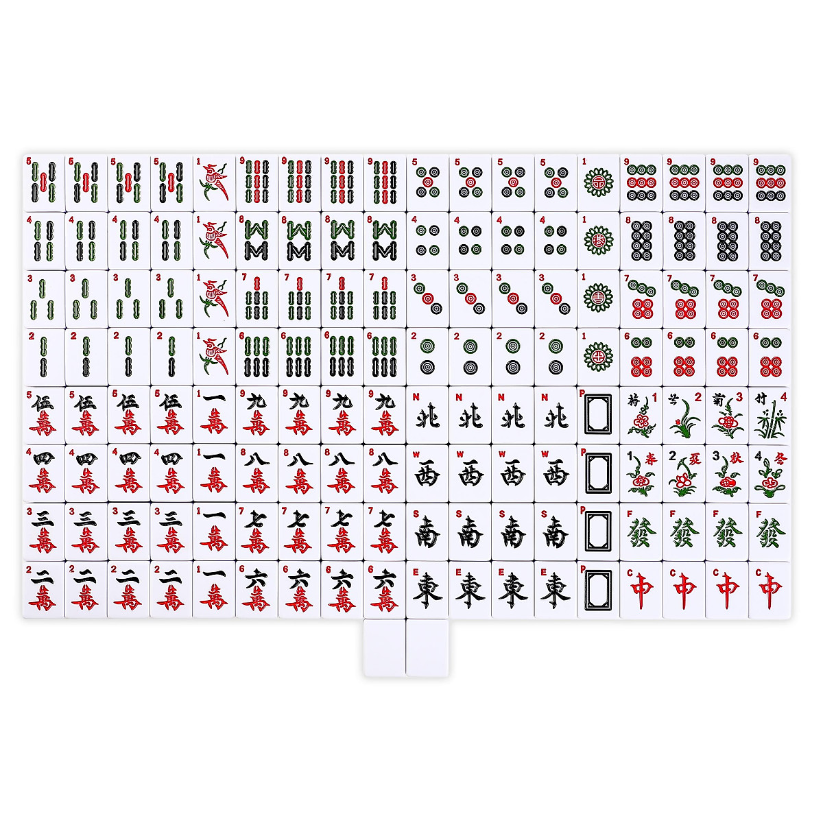 Mose Cafolo Chinese Mahjong Set X-Large 146 Numbered Melamine 1.5" Large Size Tile with Carrying Travel Case, English Manual, Pro Complete Mahjongg Game Set (Majiang, Mah Jongg)