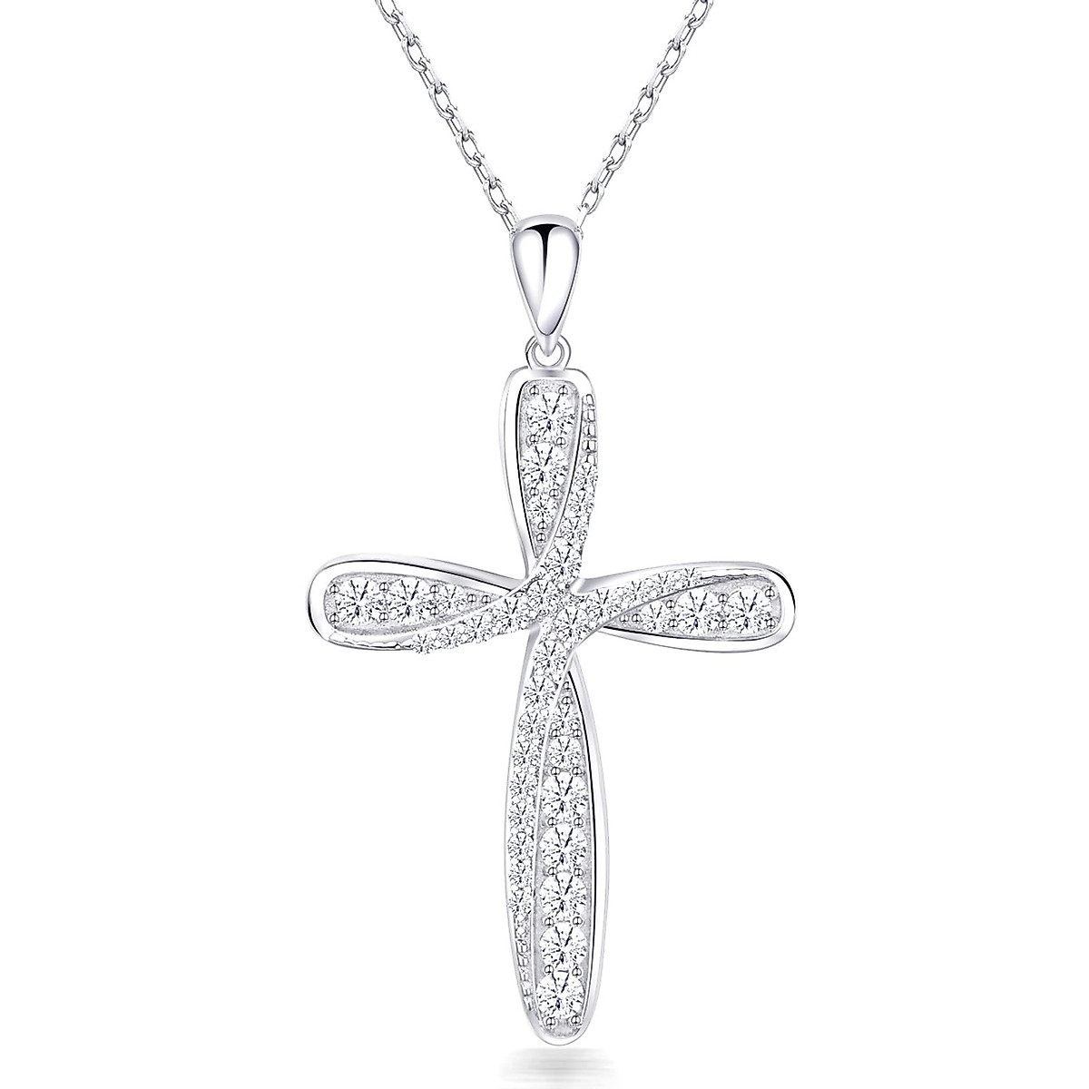 NINAMAID 925 Sterling Silver Cross Necklace for Women Mothers Day Gifts Silver Cross Necklaces Womens Jewelry Gifts for Women Mom Her