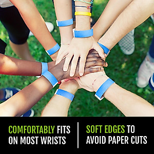 Wristco Neon Blue 3/4" Tyvek Wristbands - 500 Pack Paper Wristbands For Events