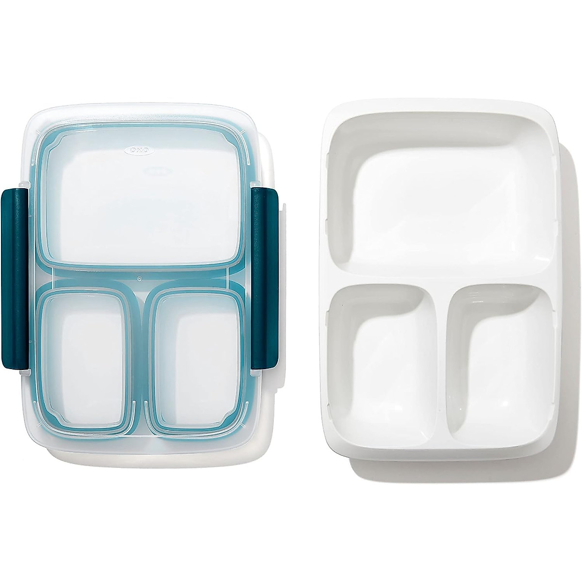 OXO Good Grips Prep & Go Divided Container 4.1 Cups/1 L - Leakproof Food Storage, Pack of 4