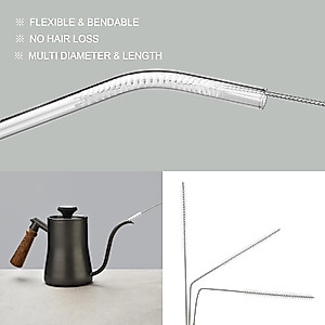 ALINK Straw Cleaning Brush with Handle, Good Grips Bottle Straw Cleaner Set for Extra Long Wide Straws, Baby Bottle, Tumbler, Pipe, Tube, Lids, Pack of 6 - Blue