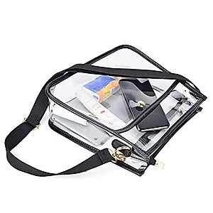 Clear Bag Stadium Approved Crossbody Hobo Bag For Women Girls With Zipper Closure(CP005)