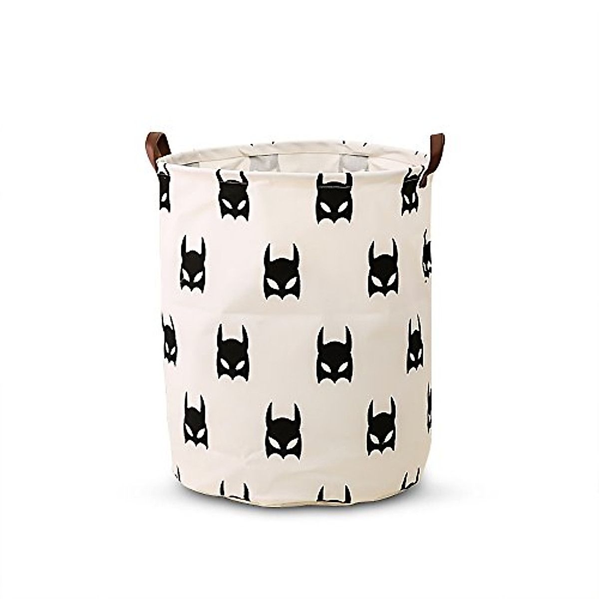 LEOVE Toy Canvas Storage Basket Organizer, Collapsible Laundry Hamper Bucket Burlap Bin for Nursery, Baby, Office, Bedroom, Closet, Laundry (Batman)