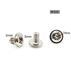 Honbay 100PCS M3x5 Round Head PC Mounting Computer Screws Computer Case Fixed Motherboard Screw (Nickel Plated)