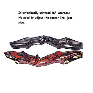 15 Inch ILF Bow Riser Wooden Bow Handle Recurve Bow Handle Takedown Bow Riser Right Handed for Archery Bow Targeting (Red)