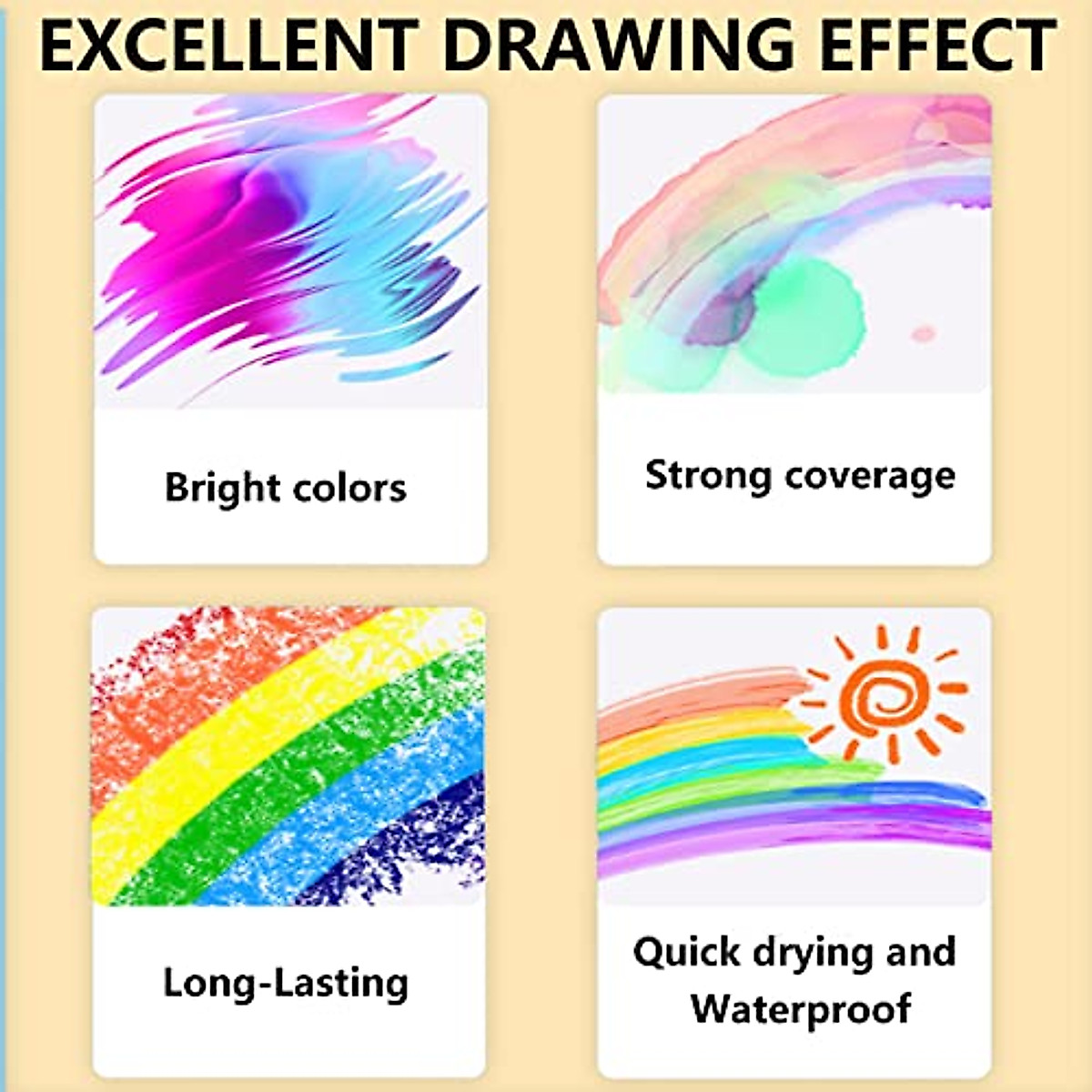 Gunsamg 46 Colors Acrylic Paint Pens Extra Fine Tip Acrylic Paint Markers For Rock Painting Ceramic Stone Wood Canvas DIY Crafts Card Making