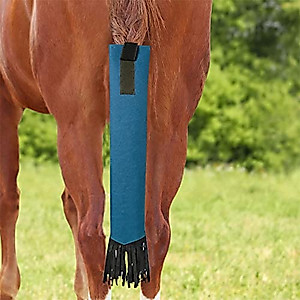 MagiDeal Bag with Fringe Non Slip Tail Wrap Tail Decor for Horse Equestrian Accessories Grooming Supplies, Blue