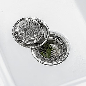 LARNACA 2PCS Kitchen Sink Drain Strainer, Premium Stainless Steel, Large Wide Rim 4.33" Diameter, Simplest of Drain and Strainers