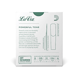 D'Addario La Voz Bb Clarinet Reeds, Strength Medium-Soft, 10-pack - RCC10MS