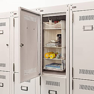 StorageWorks 3-Shelf Hanging Closet Organizer, Adjustable Hanging Closet Organizers and Storage, 12 ¾”W x 12 ¾”D x 32”H, White & Ivory