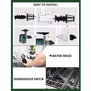 Vegetable Juicers for Celery Wheatgrass Ginger Beets, Fruit Juicer Machines Slow Masticating Juicer Cold Press Juice Extractor Pulp Separated, Quiet Motor, BPA Free, Dishwasher Safe, Easy To Clean