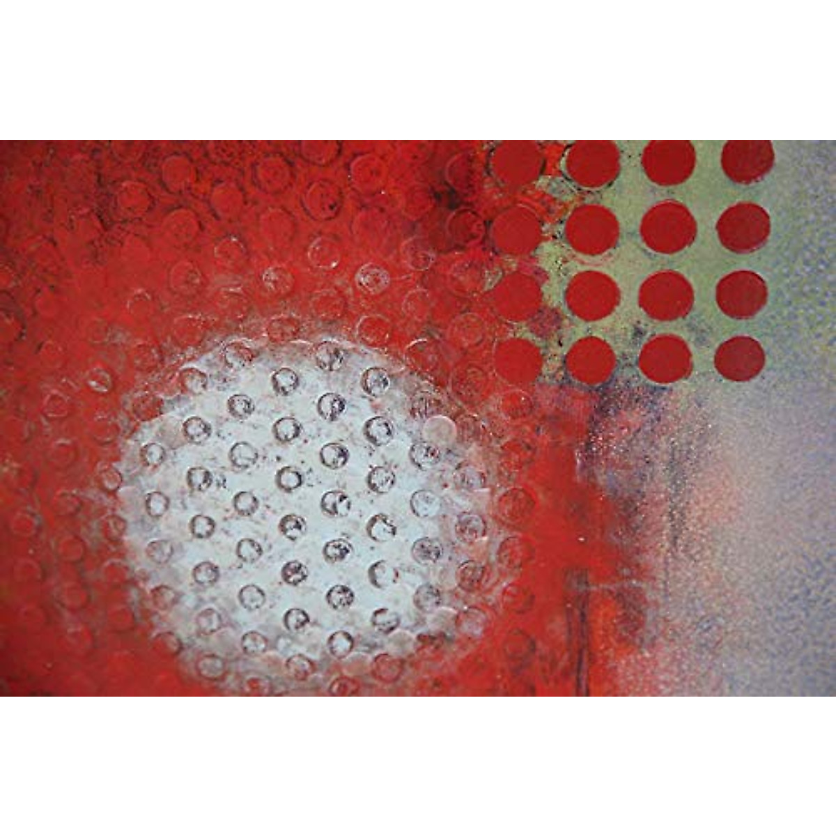 Red and Gray Field with Crystal Event by Alan Mazzetti, Original Acrylic on Panel, 30" x 30"