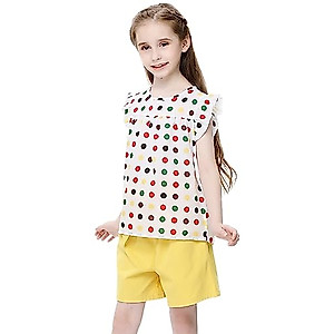 LIONJIE Kids Girls Summer 2 Piece Outfits Clothes T-Shirt Tops and Shorts Pants Sets