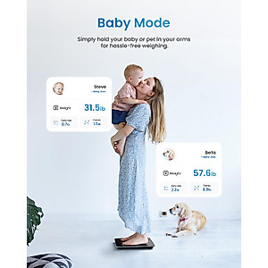 RENPHO Smart Scale for Body Weight, Digital Bathroom Scale BMI Weighing Bluetooth Body Fat Scale, Body Composition Monitor Health Analyzer with Smartphone App, 400 lbs - Black Elis 1