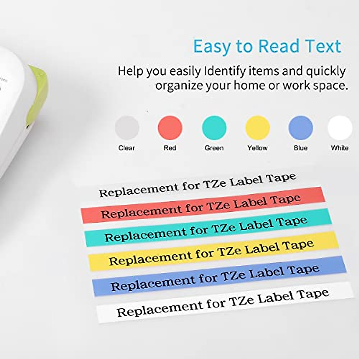 9 Pack, MarkDomain Compatible Label Tape Replacement for Brother TZe-231 Multicolor 12mm Laminated P Touch Label Maker Tape, 0.47"x 26.2', Black on White/Clear/Red/Blue/Yellow/Green&White on Black