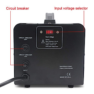 Cantonape Voltage Transformer Converter 2000 Watt Step Up/Down Convert from 110-120 Volt to 220-240 Volt and from 220-240 Volt to 110-120 Volt with 2 US Outlets, 2 Universal Outlets