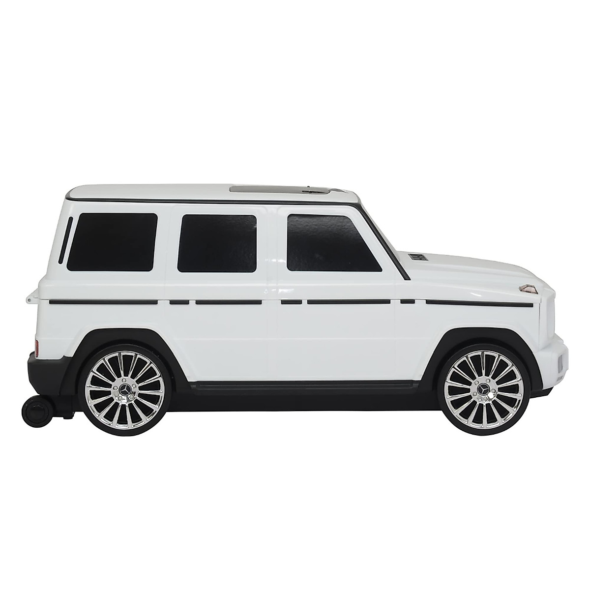 Best Ride On Cars Mercedes G-Class Suitcase Ride On Push Car, Carry-On Luggage for Travel, Realistic Car Look, Inbuilt Storage Space, Compact Size, for Kids Aged 2-6 Years, Large, White