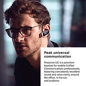 Sennheiser Presence UC (504576) - Dual Connectivity, Single-Sided Bluetooth Headset for Mobile Device & Softphone/PC Connection, with Carrying Case and USB Dongle, Major UC Platform Compatible (Black)