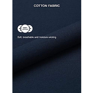 DAVID ARCHY Men's 100% Cotton Long Button-Down Sleepwear Pajama Set (M, Navy Blue)