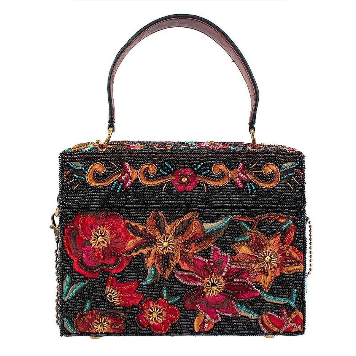 Mary Frances Secret Garden Beaded Embroidered Top Handle Box Handbag, Multi