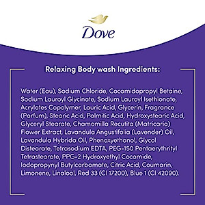 Dove Body Wash for Softer and Smoother Skin After Just One Use Lavender Oil and Chamomile Stress Relieving and Calming 22 oz, 4 Count