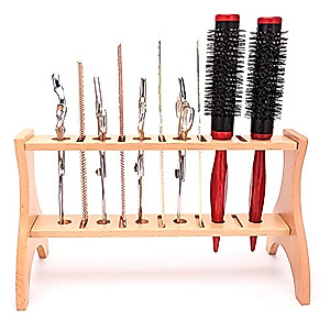 Hair Comb Holder Barbershop Vanity Bathroom Supplies Accessories Organizer Tray Wood Rustic Holder, Makeup, Styling Tools Rack