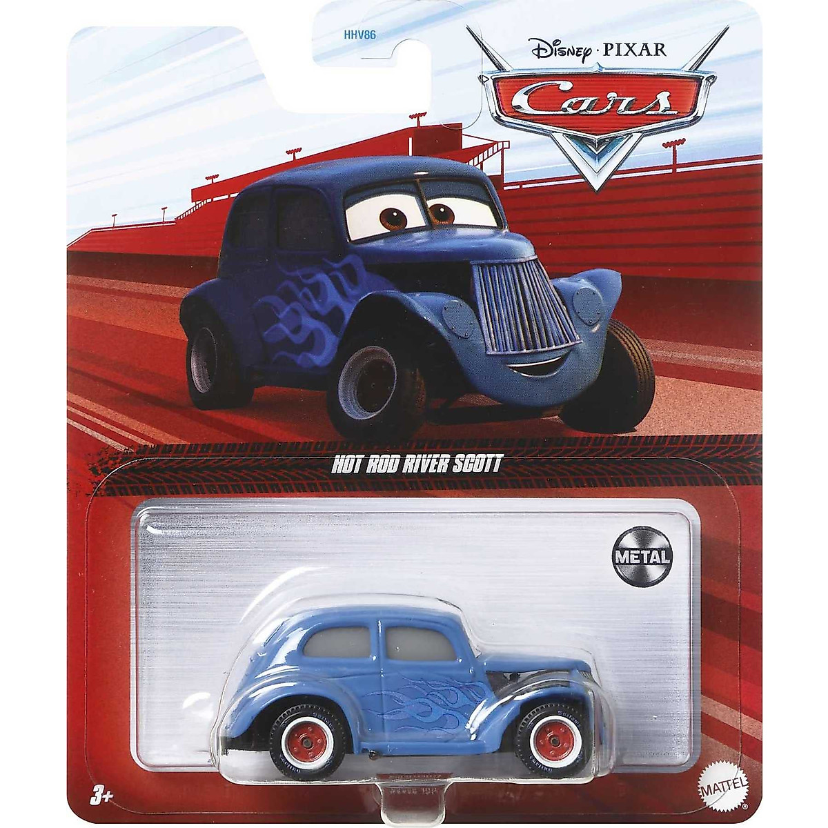 Disney Car Toys and Pixar Cars Hot Rod River Scott, Miniature, Collectible Racecar Automobile Toys Based on Cars Movies, for Kids Age 3 and Older, Multicolor