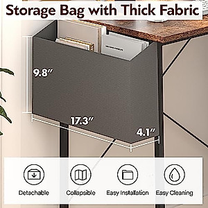 Sinewayone L Shaped Computer Desk, 47" Corner Desk with Storage Shelves, Office Desk with Storage Bag, Work Desk for Home, Office, Workstation, Small Space, Rustic Brown