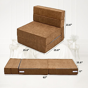 SUNYRISY Kids Folding Floor Sofa Bed Chair, Child Fold Up Couch Bed for Sleeping, 3-in-1 Convertible Toddler Floor Futon Mattress, Portable Fold Out Kids Futon Sofa Bed with Storage Bag