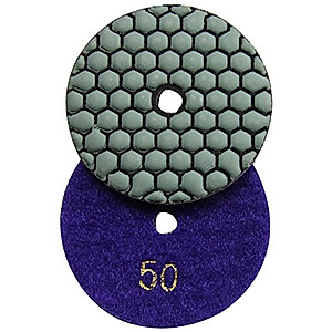 Konfor Diamond Dry/Wet 3" Polishing Pads for Stone Polisher, 7-Step Abrasive Buffing Set