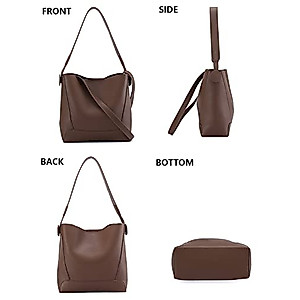 Hobo Purses and Handbags for Women Faux Leather Top Handle Shoulder Crossbody Bag Simplicity Fashion (Brown)