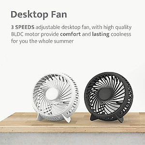 Desk Fan, 4.7 inch 3 Speeds Small Mini Quiet USB Desktop Table Cooling Fan for Office Home (Pink)