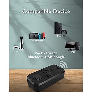 OLCLSS Wireless Audio Adapter for Nintendo Switch/Switch OLED PS4 PS5 PC - Bluetooth Receiver for Airpods, Headset, Speaker (Not for PS4 Gold Headset) - Not Audio Transmitter