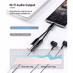 USB C Splitter, Dual USB C Headphone and Charger Adapter Support HiFi Music Call 60W Charge for Galaxy S23 S22 S21 Ultra S20Ultra Note 20 10 Ultra, Pixel 7 6 Pro 5 4XL 3 2 XL , iPad/MacBook Pro/Air